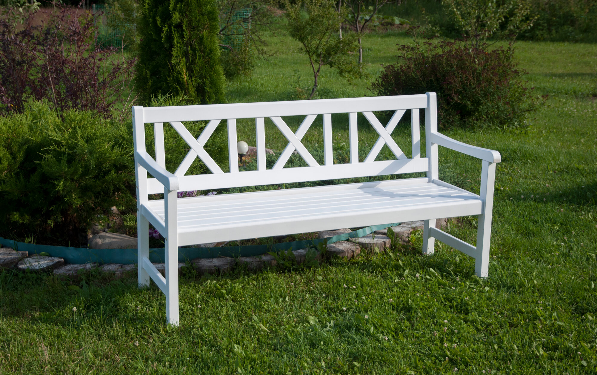 Скамейка LINDA 3Х местная цвет белый