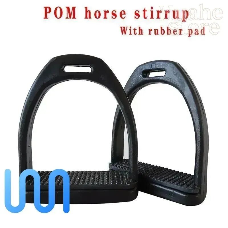 Стремена для лошади POM horse stirrup With rubber pad, черные, пластиковые, размер 118x110 мм