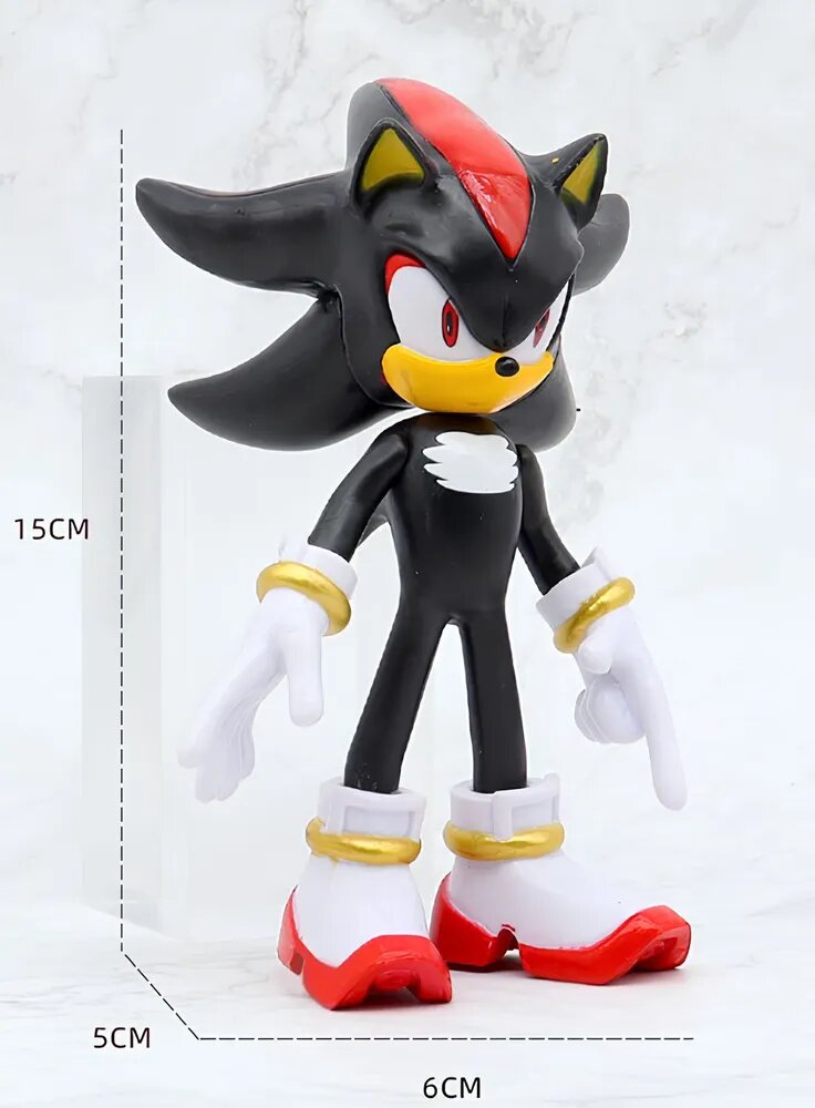 Фигурка Соник Супер Шэдоу / Sonic Super Shadow чёрный (15см, пакет)