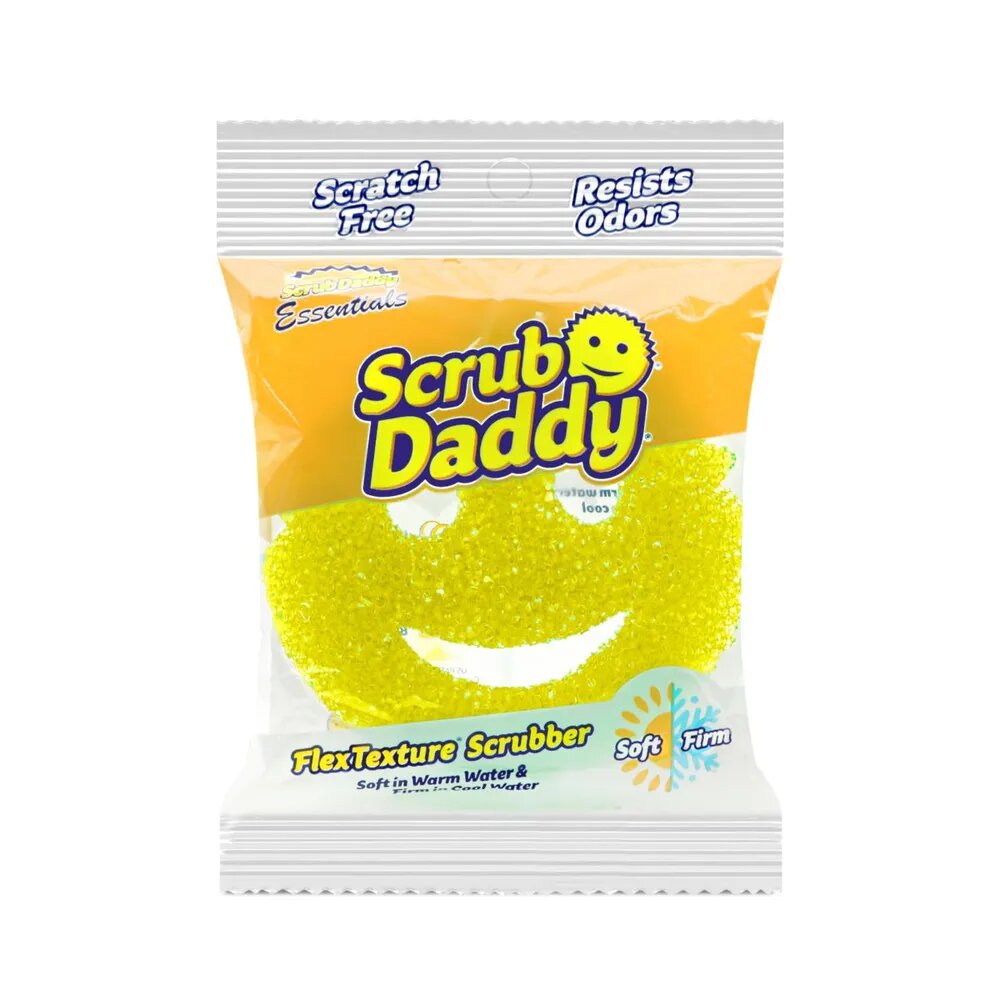 Губка Scrub Daddy Essentials (жёлтая) для посуды, Полимерный материал, 1 шт.