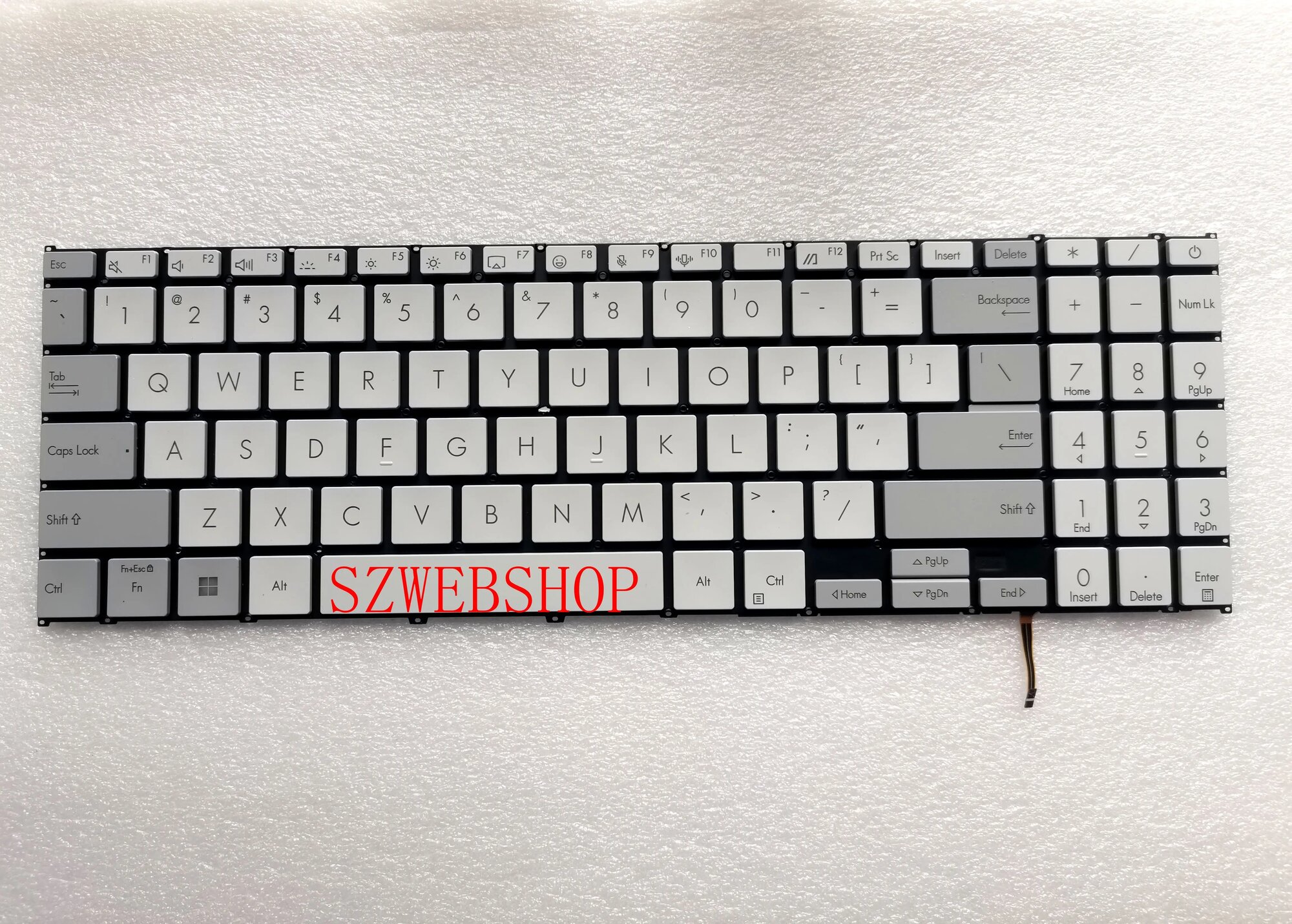 Верхний корпус (пальмрест) для ноутбука Asus N6506M с американской клавиатурой SILVER