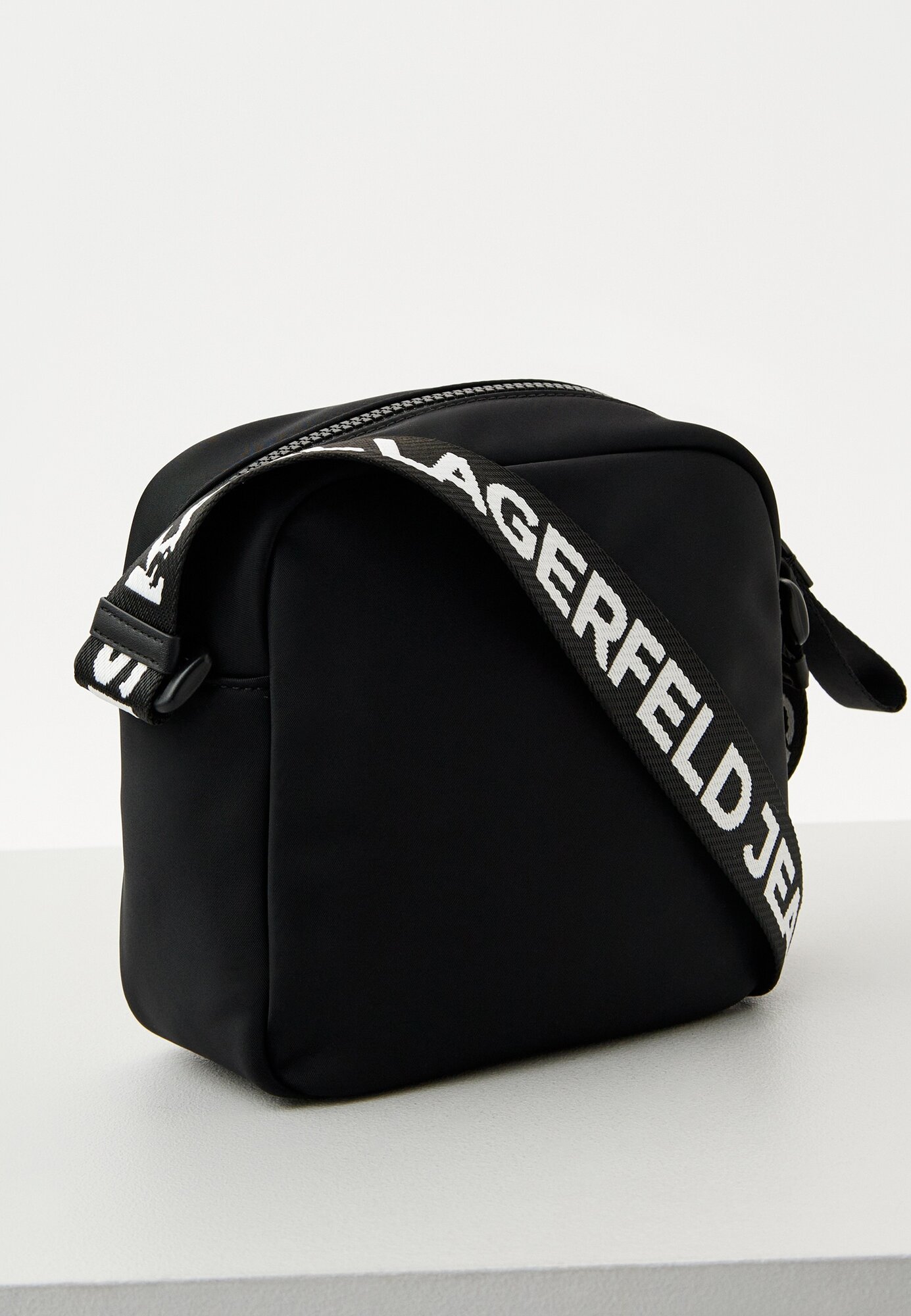 Сумка кросс-боди KARL LAGERFELD JEANS NYLON SQUARE, фактура гладкая, черный — фото 1