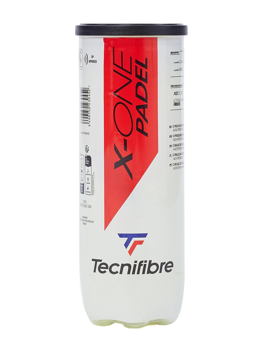 Мячи для падел тенниса Tecnifibre X-One в банке 3 мяча желтый