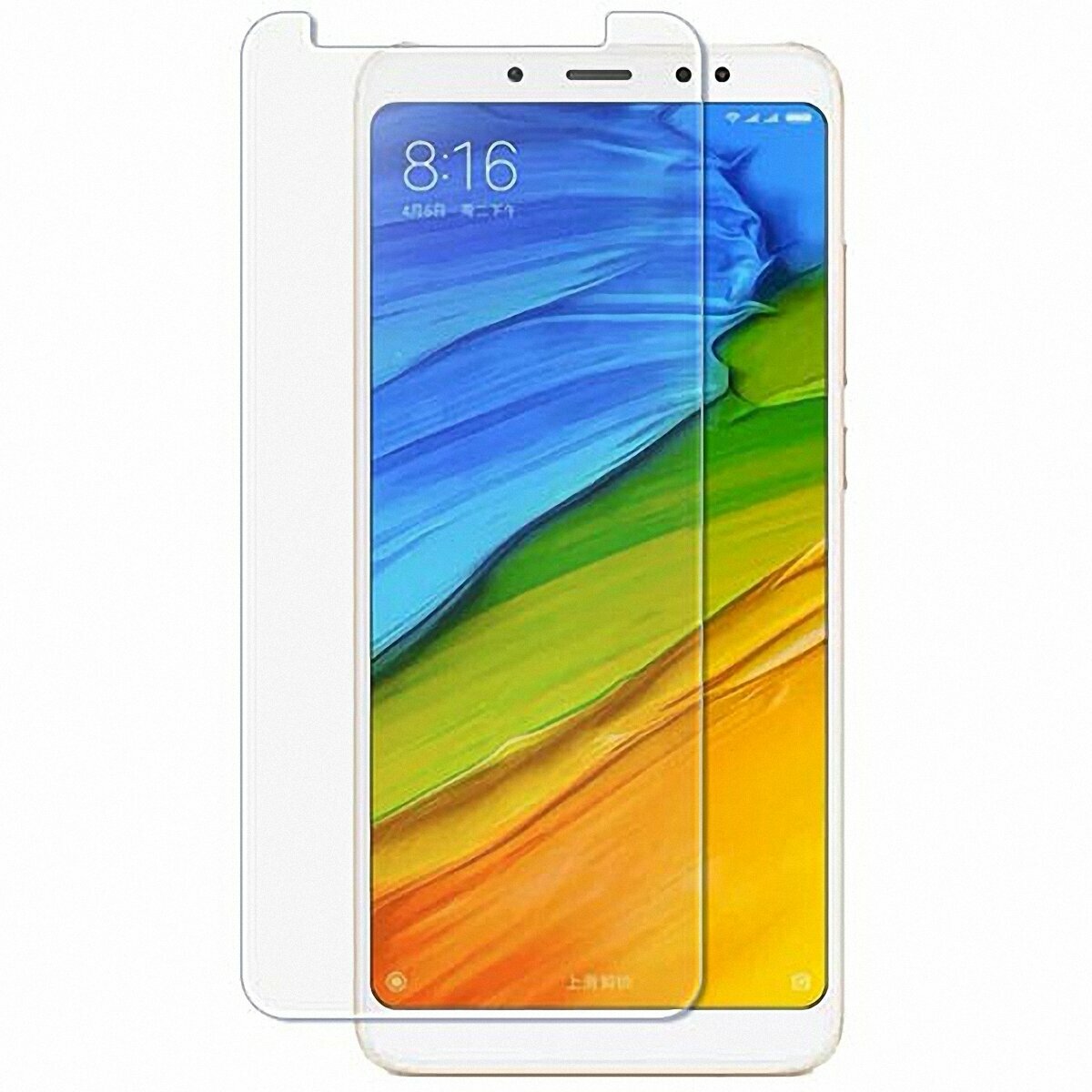Защитное стекло для Xiaomi Redmi Note 5 / Pro прозрачное на плоскую часть экрана
