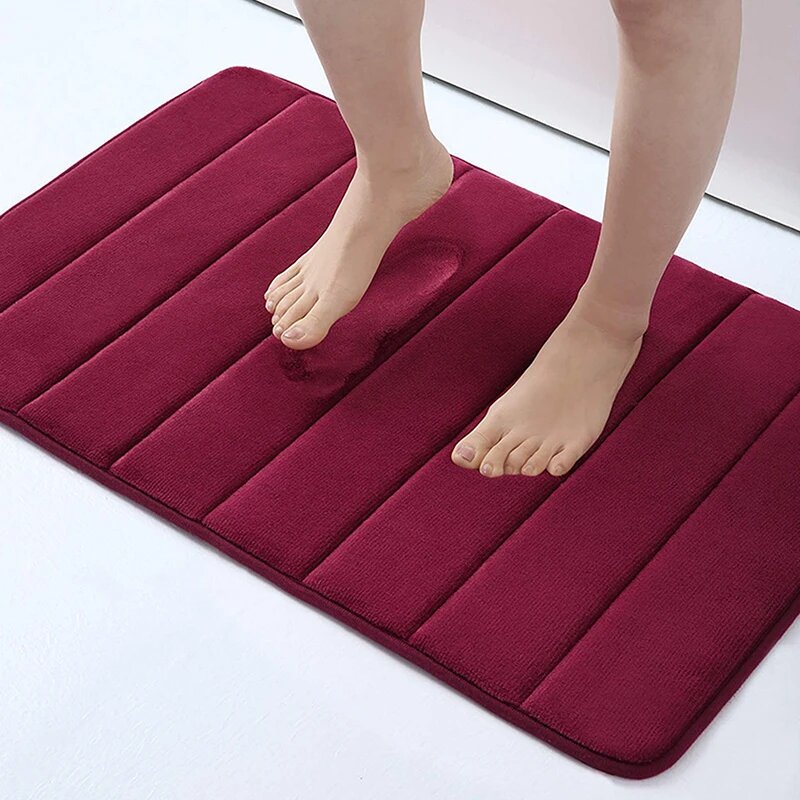 Бордовый коврик для ванной 60x40 см TPXCKz