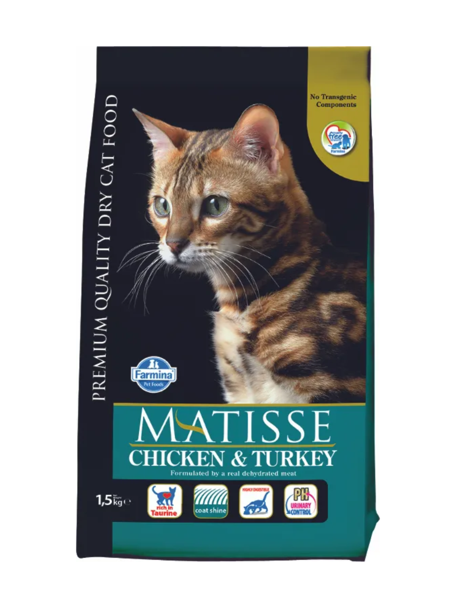 Сухой корм Farmina Matisse (Фармина) для взрослых кошек, курица с индейкой, 1.5 кг