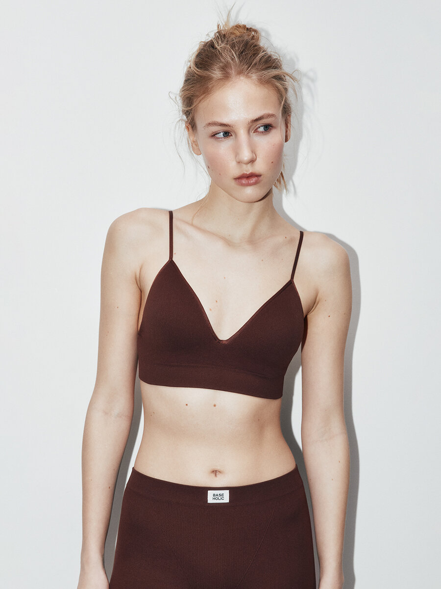 Бюстгальтер бесшовный в рубчик