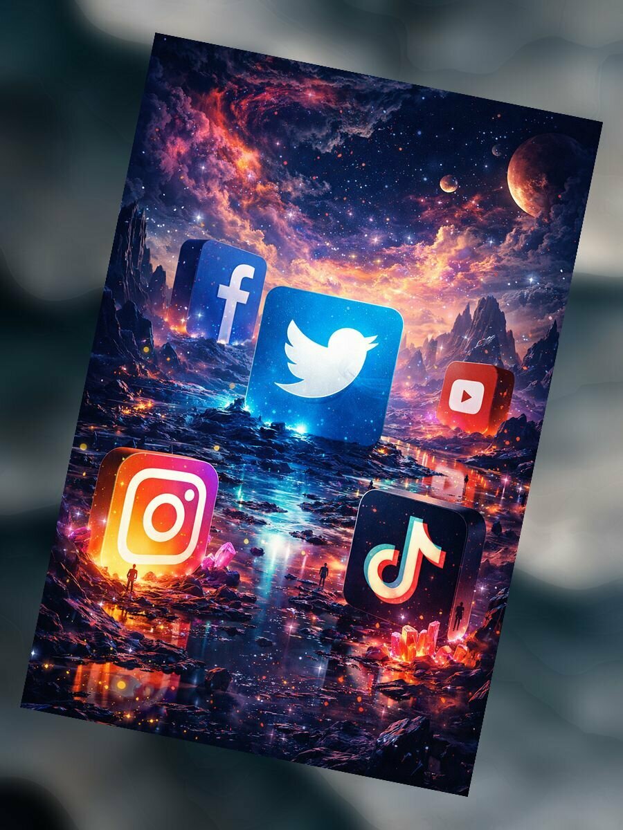 Постер "Соцсети во сне", 29.7х42см, А3, глянцевый