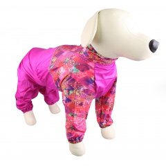 Комбинезон-дождевик "DEZZIE" для Скотч-терьеров ( девочек ) в розовом цвете. Размер XL .