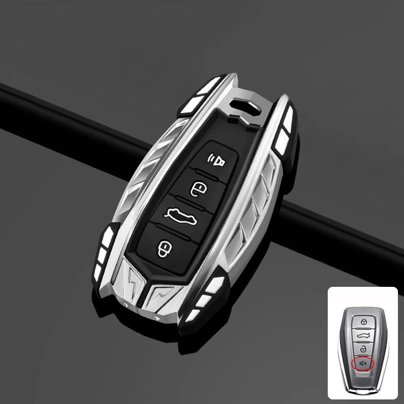 Чехол для автомобильного ключа из цинкового сплава для Geely Okavango Coolray Atlas B silvery shell
