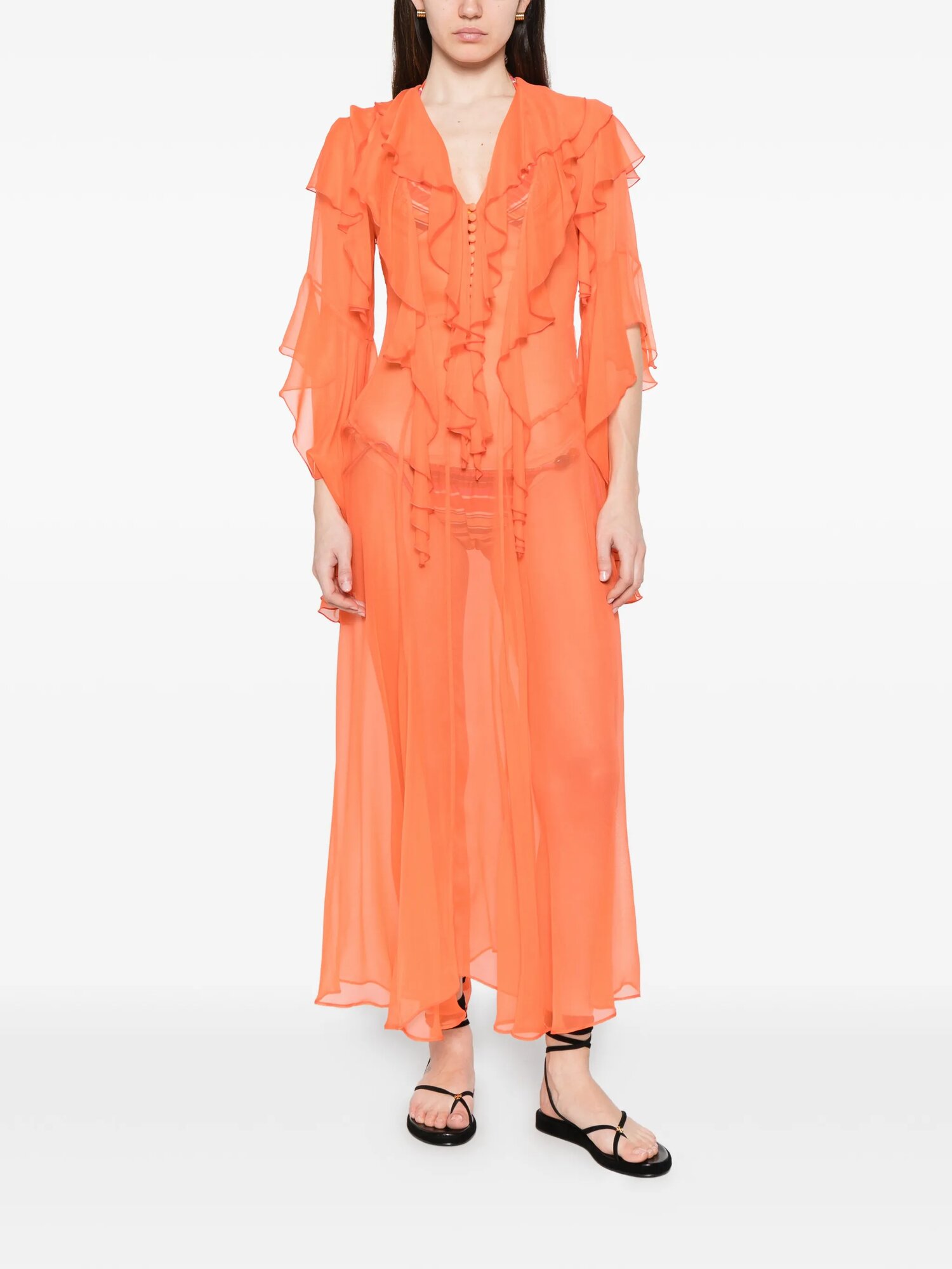 Платье Erika Cavallini Ruffled midi dress, размер 38 — фото 1