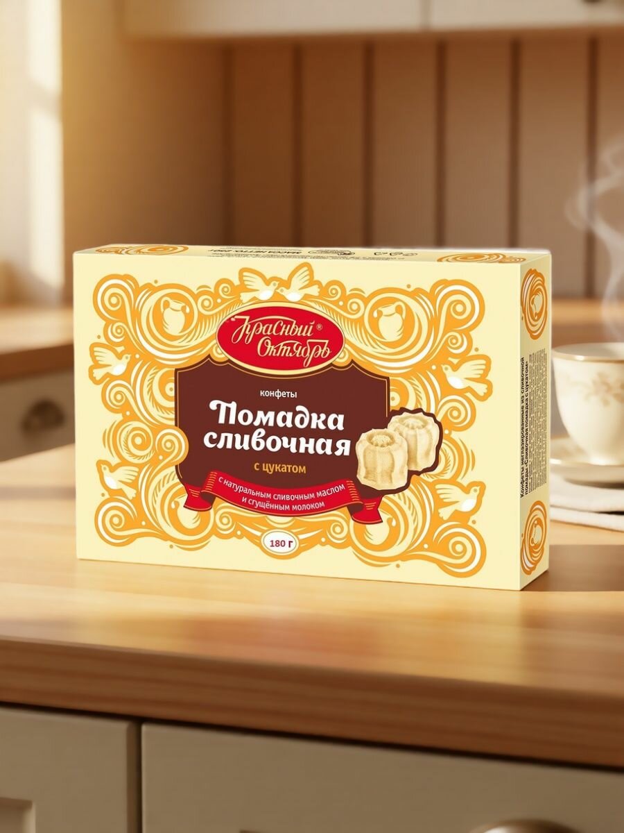 Конфеты Красный Октябрь Сливочная помадка с цукатом, 180 г