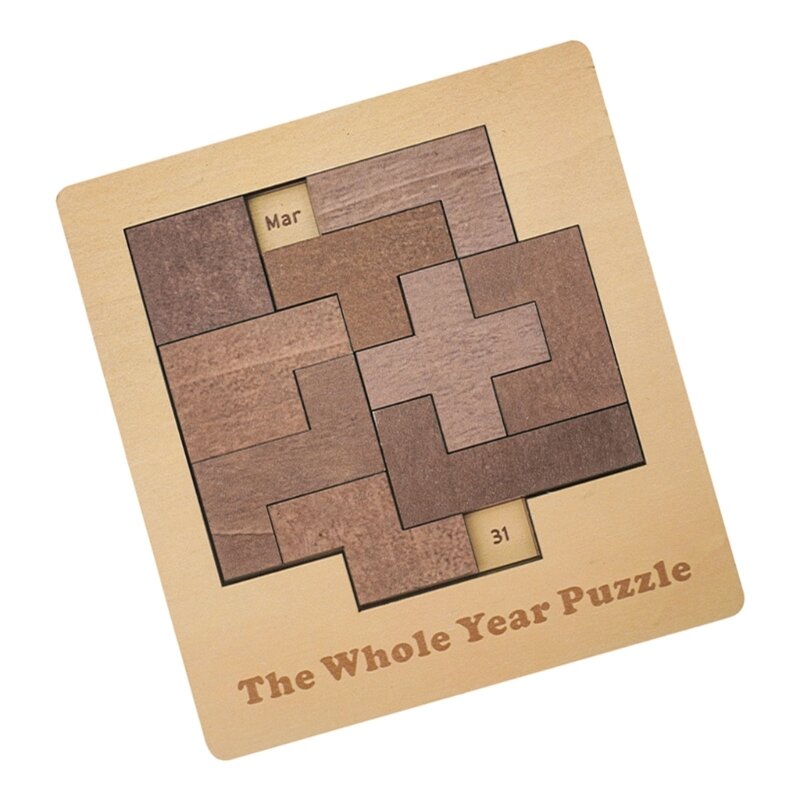 Деревянный Ежедневный Календарь Головоломка Вызов Календари Геометрическая Логическая Игрушка-Дразнилка Для Офисного Стола Творческая Интеллектуальная Игра