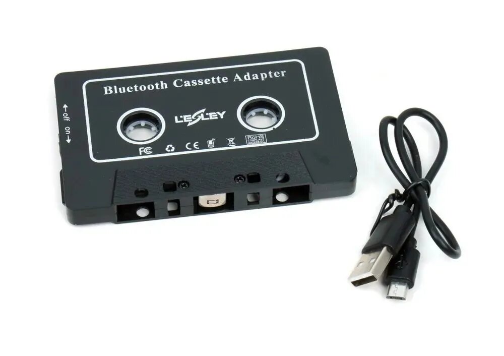Bluetooth кассета адаптер для автомагнитолы, воспроизведение стерео звука, USB кабель — фото 1