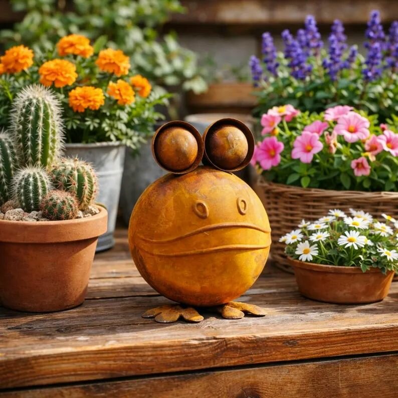 Садовая фигура лягушка жаба без покраски