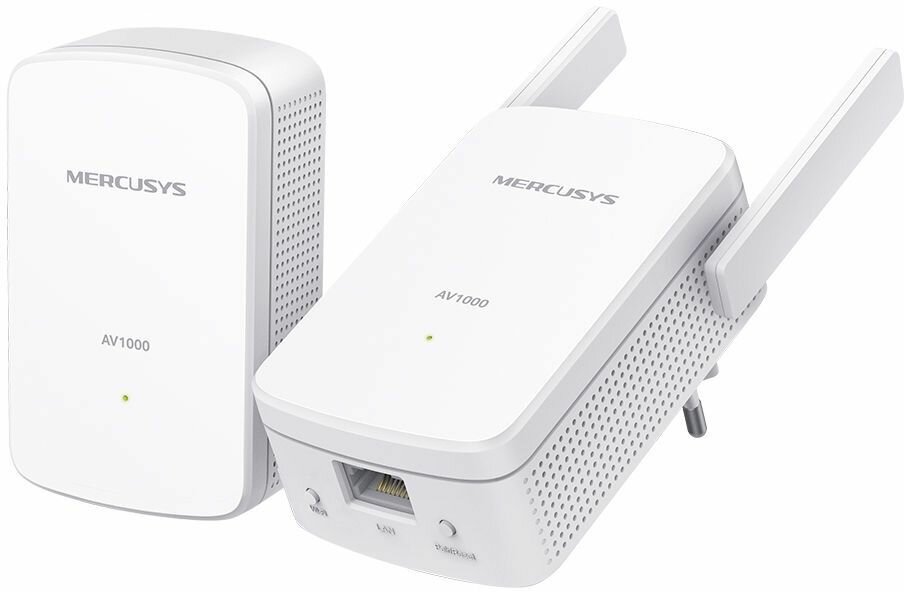 Сетевой адаптер Mercusys HomePlug AV, AV1000, Gigabit Ethernet, с 2 несъемными внешними антеннами, 2 шт (MP510 KIT)