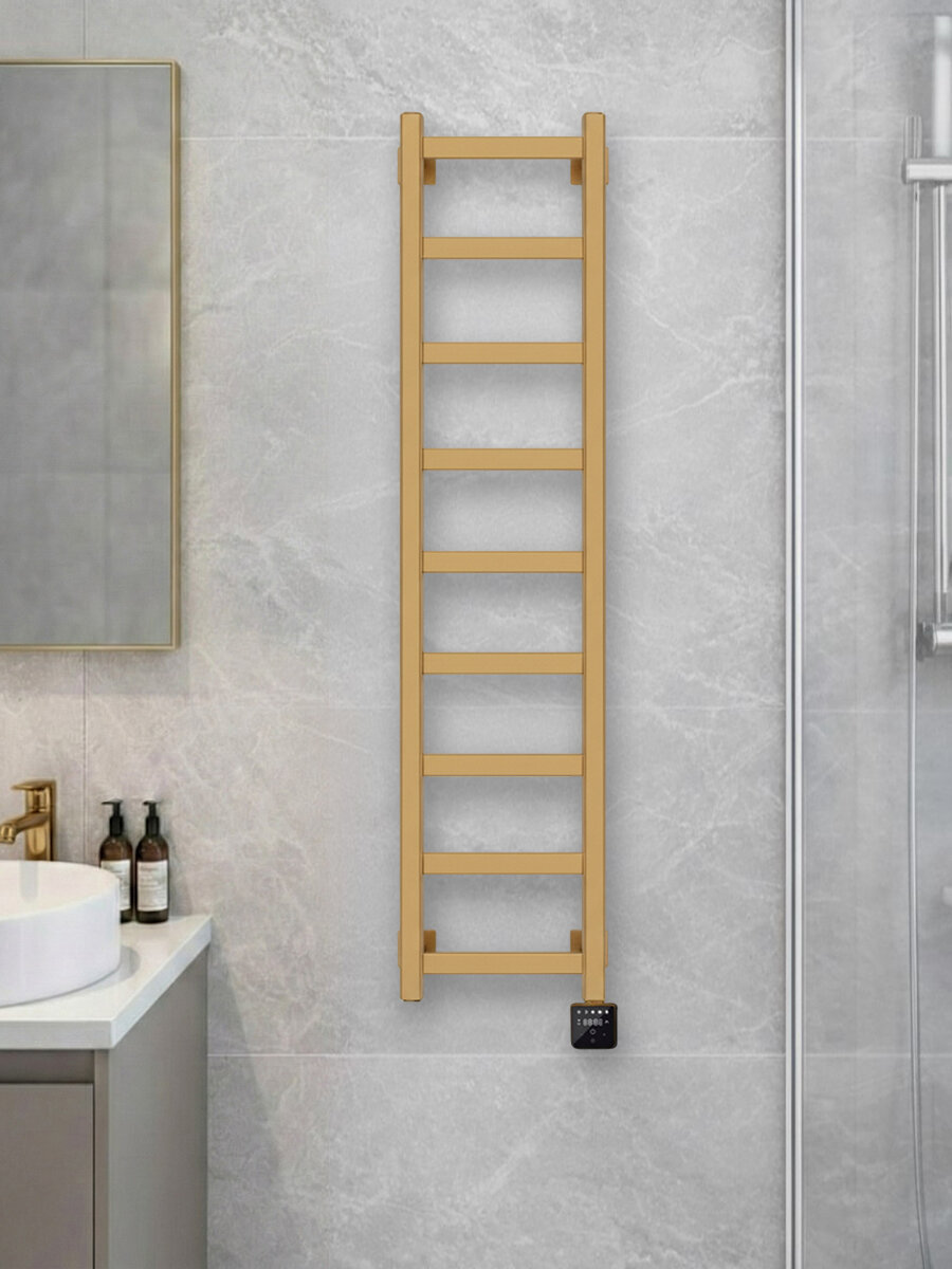 Quadro-1 Полотенцесушитель электрический EQ1 120x20 см Золото матовое