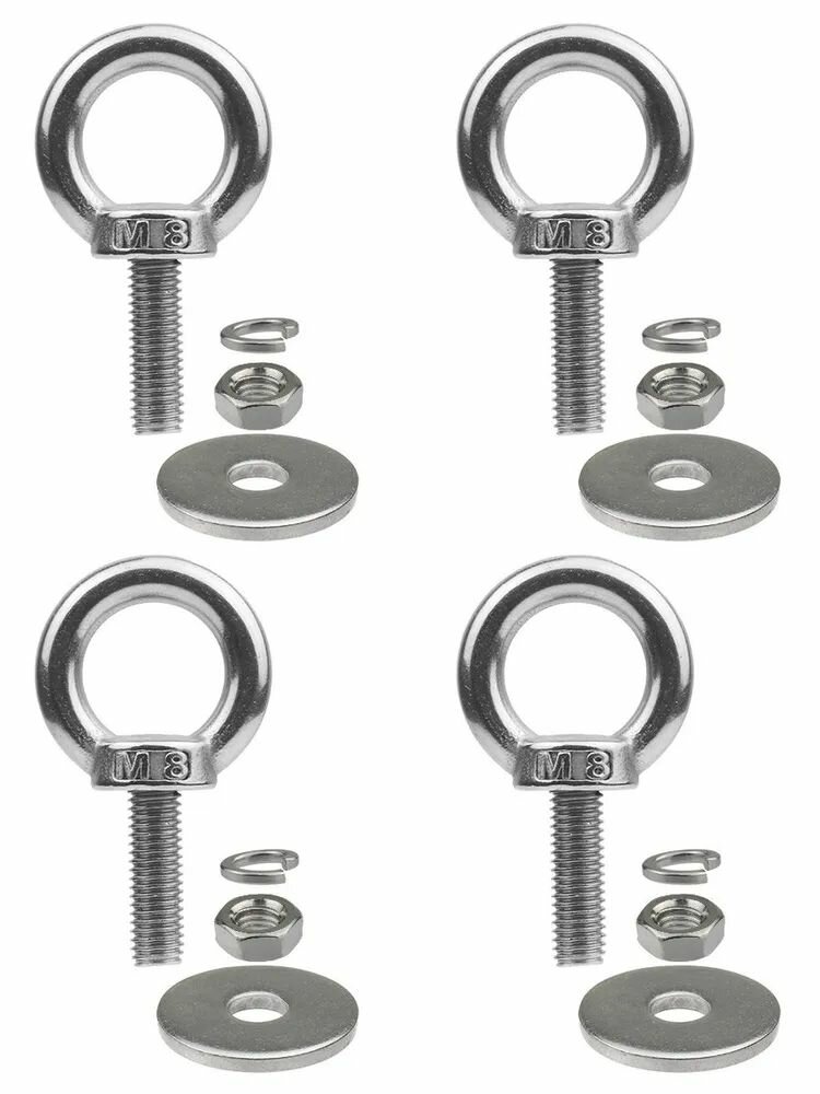 Рым-болт м8 нержавейка сталь, м8x25 длинный Рым болт и гайки, 4 шт