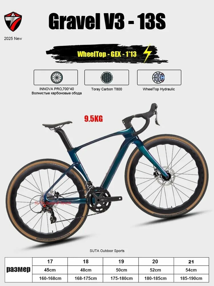 TWITTER BIKE Велосипед Гравийный, Gravel V3 WheelTop GEX-13 , карбоновые обода