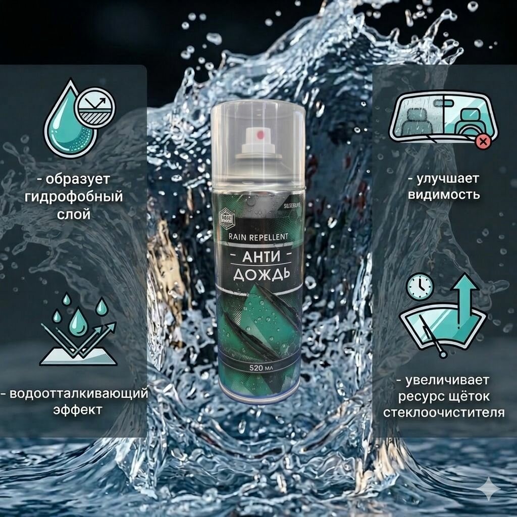 Антидождь (аэрозоль) 520 мл.