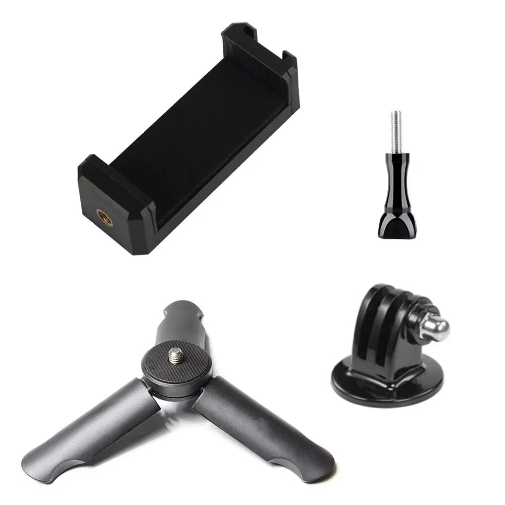 Мини-штатив для смартфонов и экшн-камер Черный, With Phone Clip