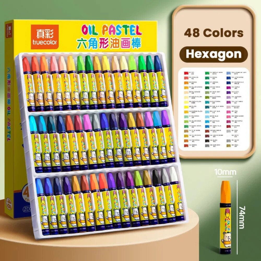 Масляные мелки Truecolor 48 цветов, шестигранные