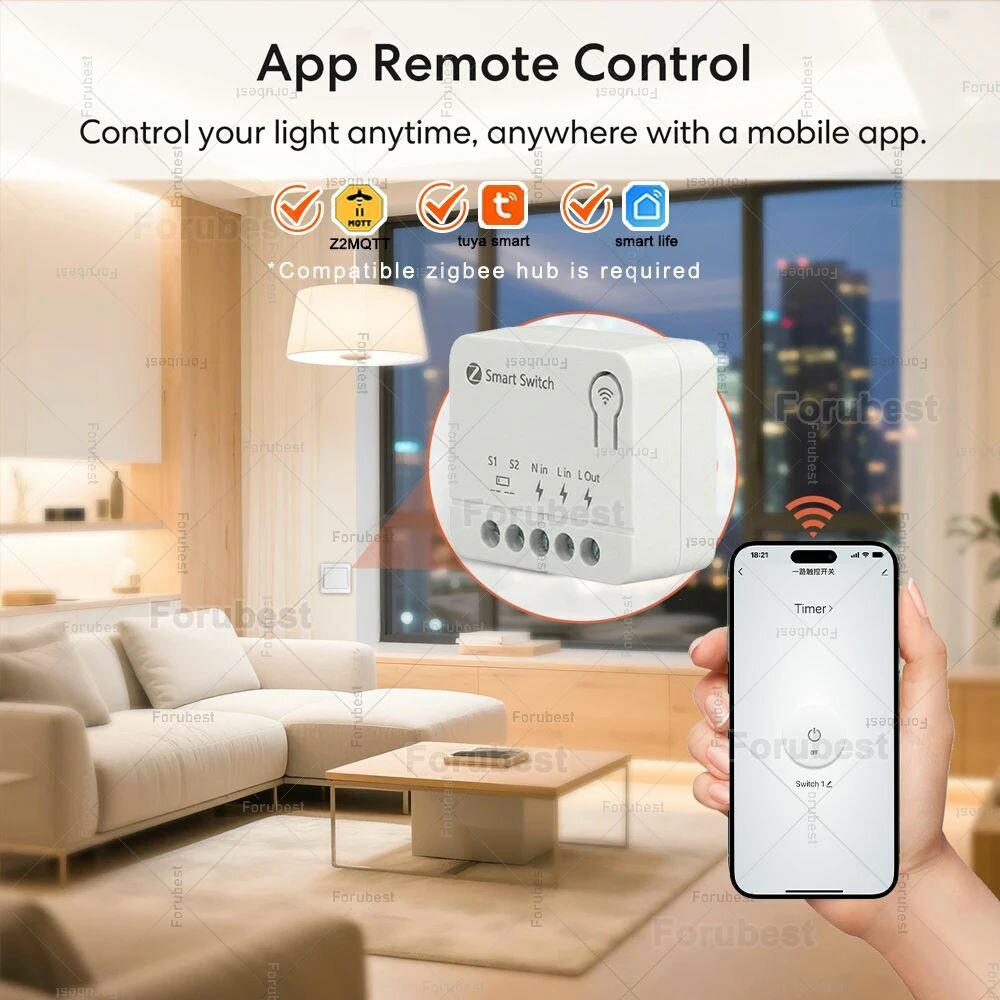 Умное реле ZigBee с Алисой 10A, Zigbee2mqtt — фото 1