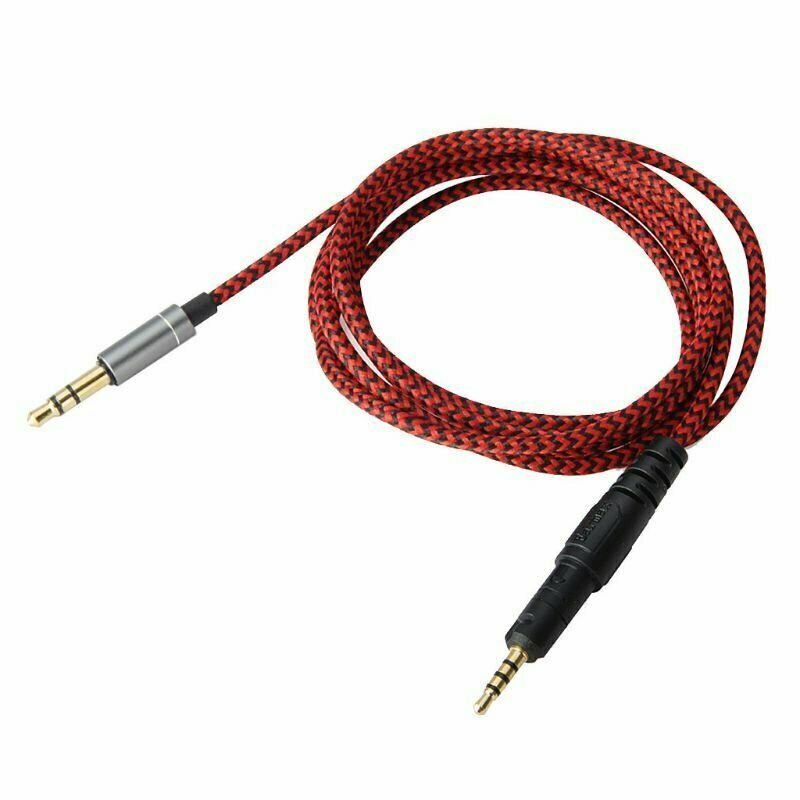 Аудиокабель, Плетеный провод для наушников Audio-Technica ATH-M40x - черно-красный