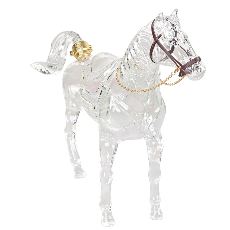Графины для виски из боросиликатного стекла ручной выдувки Horse Design 1000 мл для улучшения аэрации и долговечности