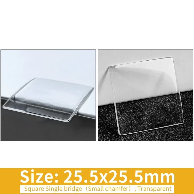 Квадратный кристалл 25.5x25.5mm, прозрачный