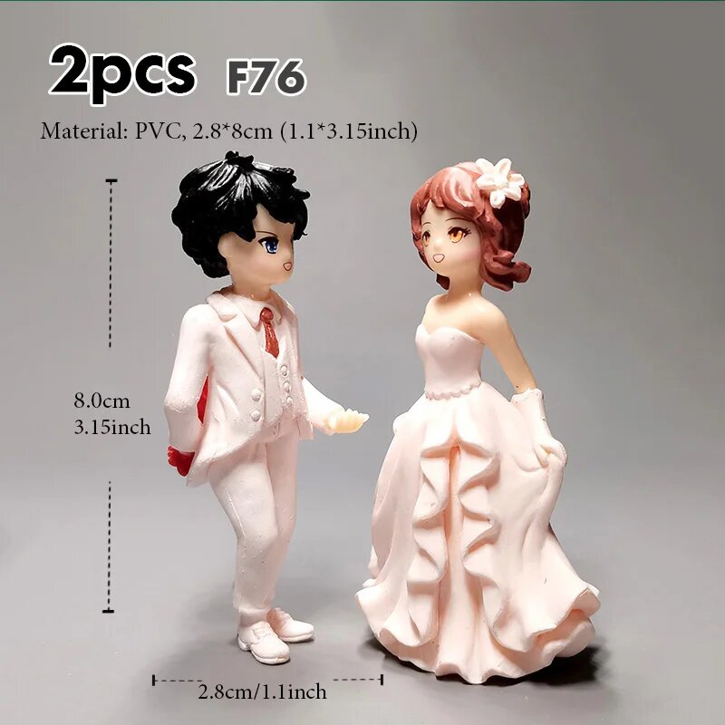 Мини фигурки жениха и невесты, Белый, F76
