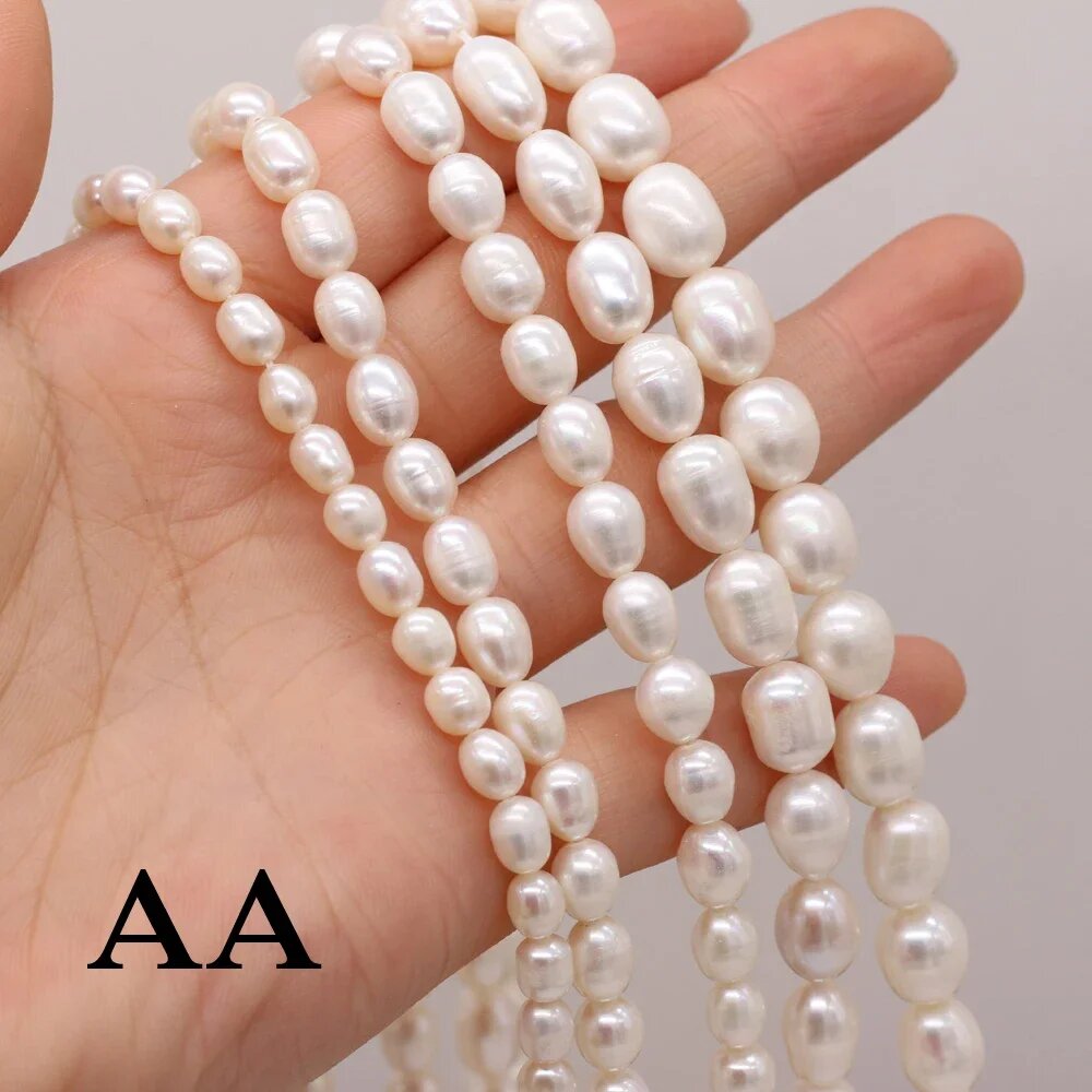Белый рисовый жемчуг AA для бижутерии 6-7mm, AA