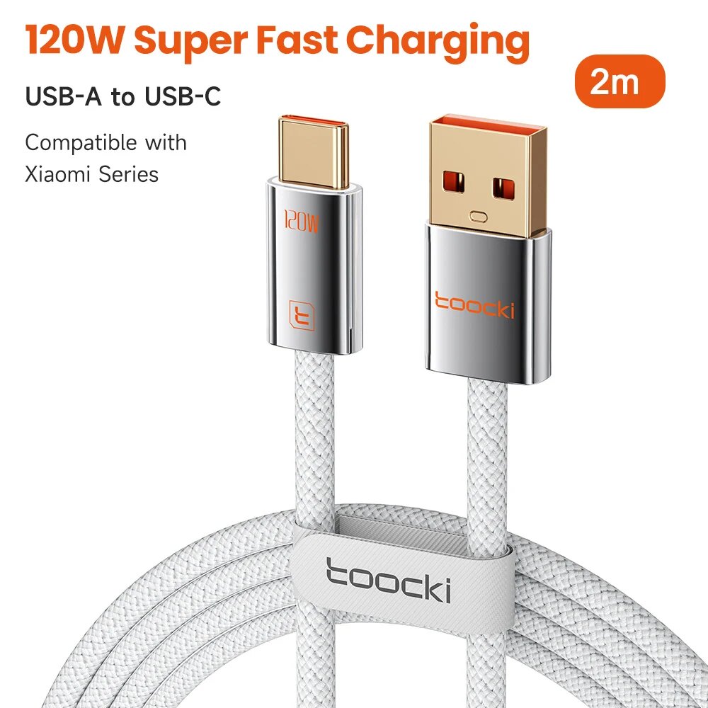 Toocki USB C-кабель для Xiaomi Redmi 120 Вт 6A Mi Turbo Charge Кабель для быстрой зарядки типа C для Xiaomi 15 14 13 Ultra Pro Redmi K80