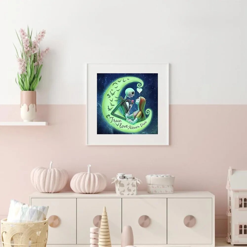 Диамантная картина Луна и череп 30 30 см, 24 цвета, 5D-вышивка