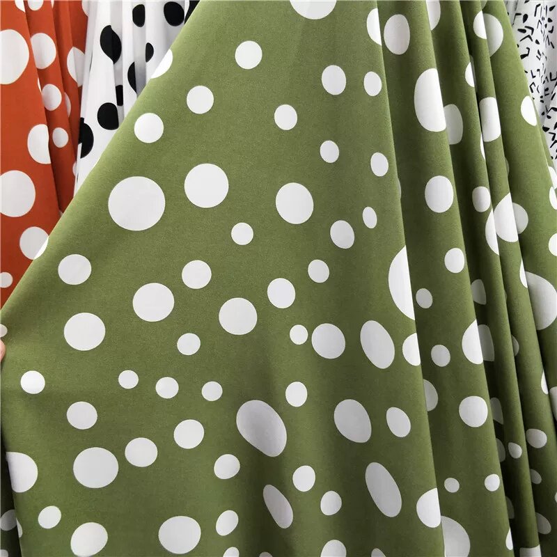 Ткань с крупным и мелким принтом в горошек, непрозрачная, для детской одежды, нарядов для родителей и детей, сарафанов