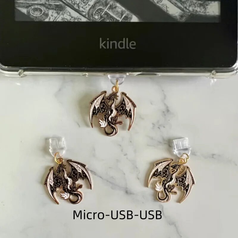 Подвеска для Kindle Micro-USB Dragon, светло-желтое золото