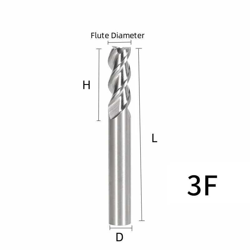 Фреза концевая HAOYUNMA HSS для меди и алюминия 2-4 зуба 3F, 3.5X6DX8HX52L