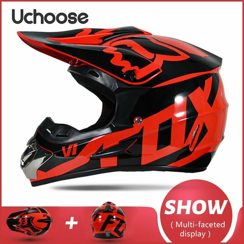 Мотокроссовый шлем для всех сезонов, упрочнённый корпус из АБС высокой плотности — защита от ударов и истирания