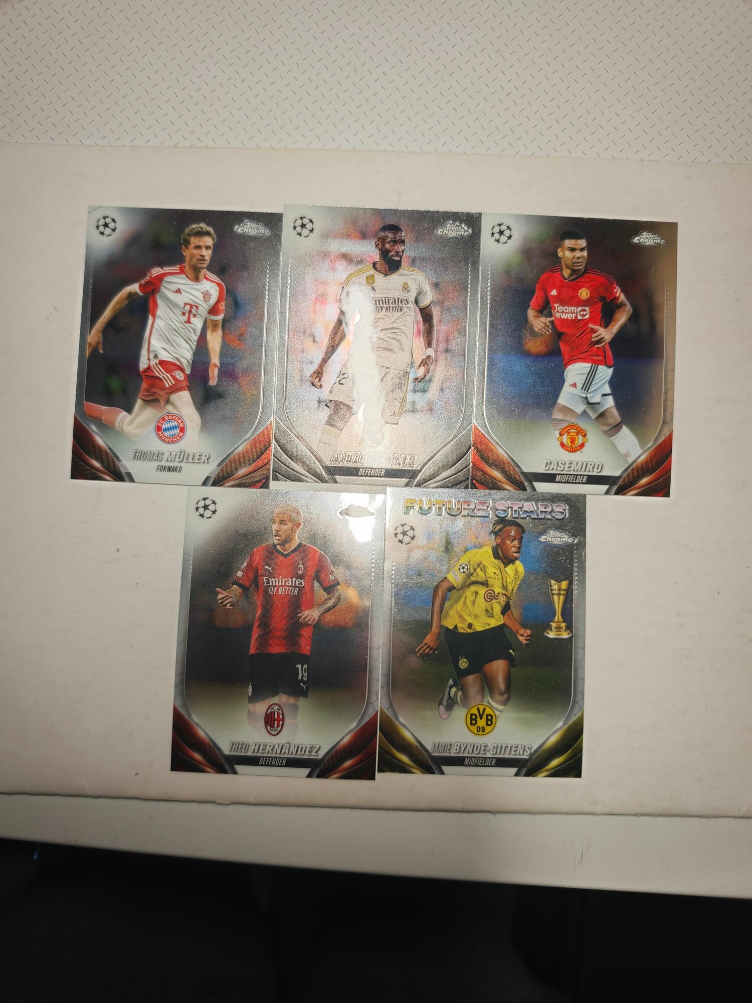 Футбольные карточки Topps Chrome (набор из 5 штук)