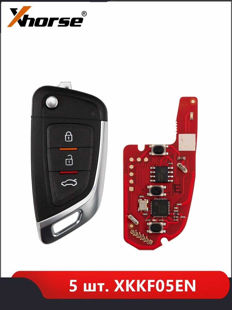 Xhorse XKKF05EN Проводной дистанционный ключ-нож с 3 кнопками английская версия 5 шт.