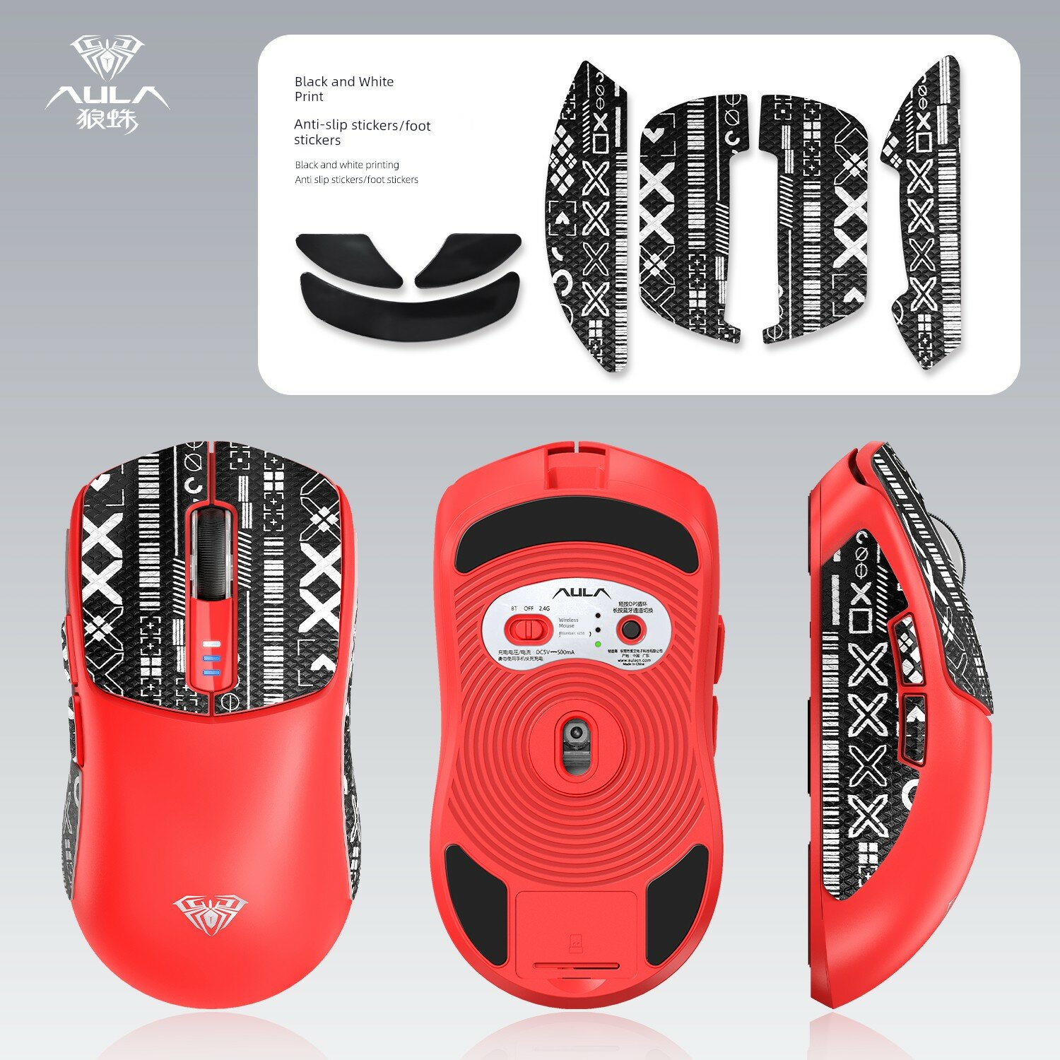 Беспроводная мышь Aula Wolf Spider SC580, легкая, трехрежимная, для гейминга, для компьютера и офиса, для игры в CS: GO