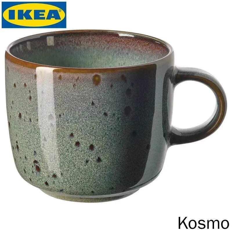 Сервиз кофейный бирюзовый с золотистыми деталями, керамика, 1 предмет, для СВЧ и ПММ