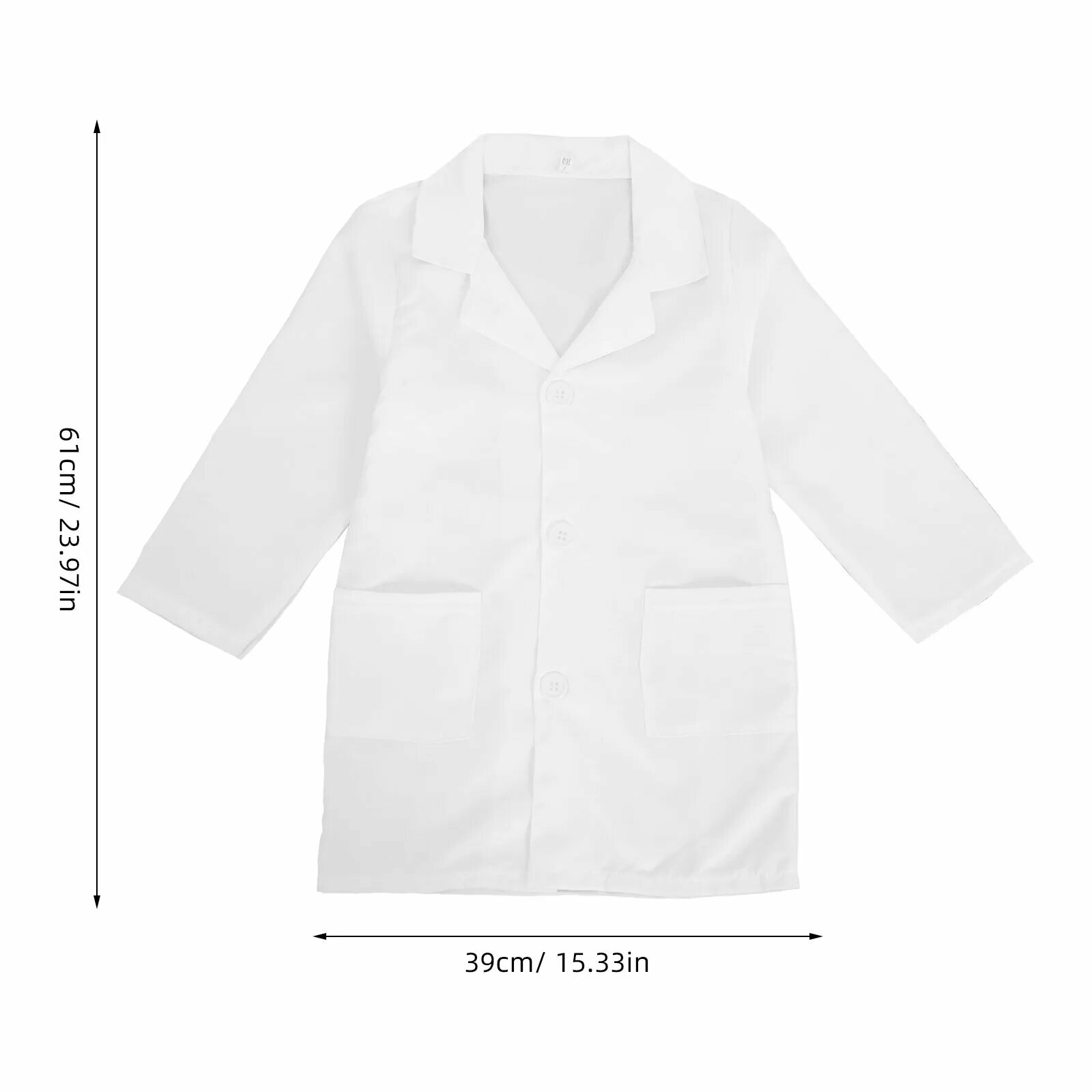 Детский белый лабораторный халат из полиэстера 61.00X39.00X0.30CM
