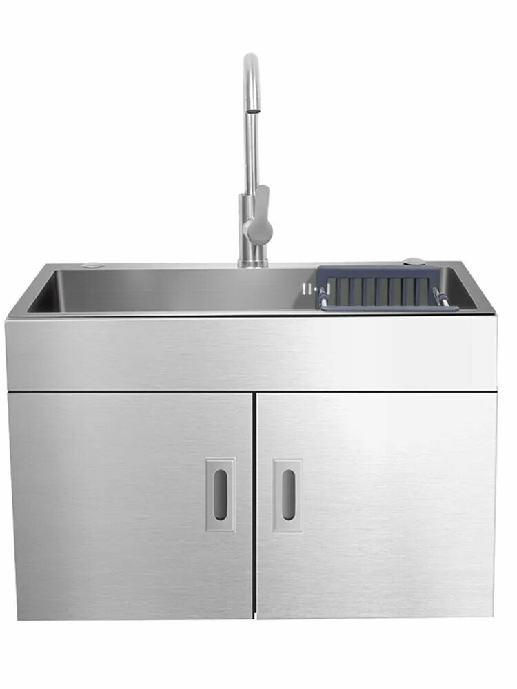 Настенная раковина из нержавеющей стали Комплект мойка для кухни Умывальник, Тумба под раковину в ванную