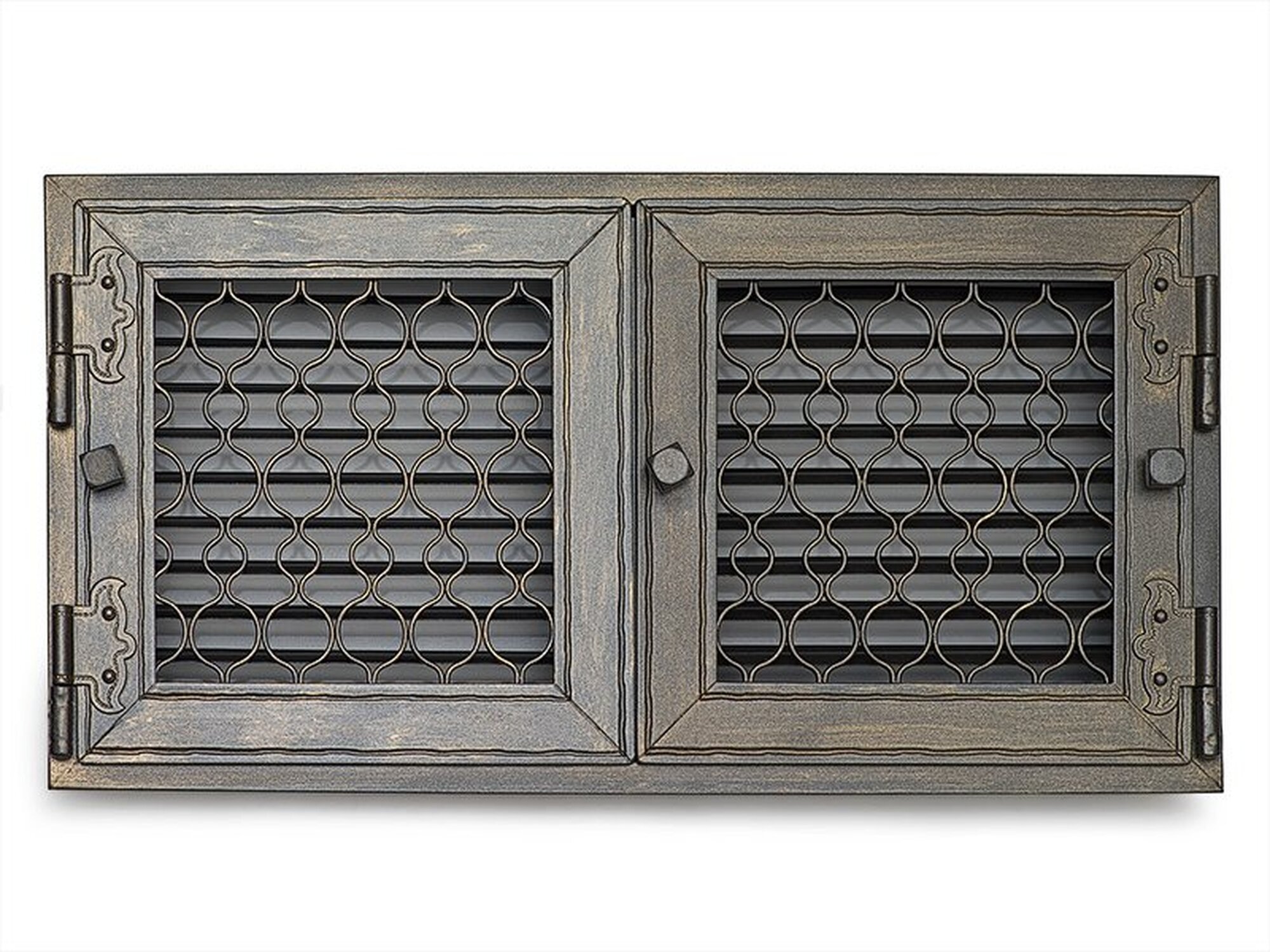 Вентиляционная решетка для камина Kratki (Польша) Ретро черв. золото 24х46 c жалюзи