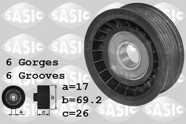 Ролик направляющий SASIC 1626204 Ford Mercedes Volvo B-Max C-Max Fiesta Focus Tourneo Transit Classe C Classe Cls Classe E Classe Gle Classe Glk Classe M Classe R Classe Sl Classe Slk C30 S40 V50