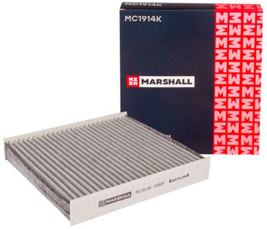Фильтр салона MARSHALL MC1914K Lada Vesta 15-, Renault Duster II 18-, Kaptur 16-, Logan II 13->, угольный