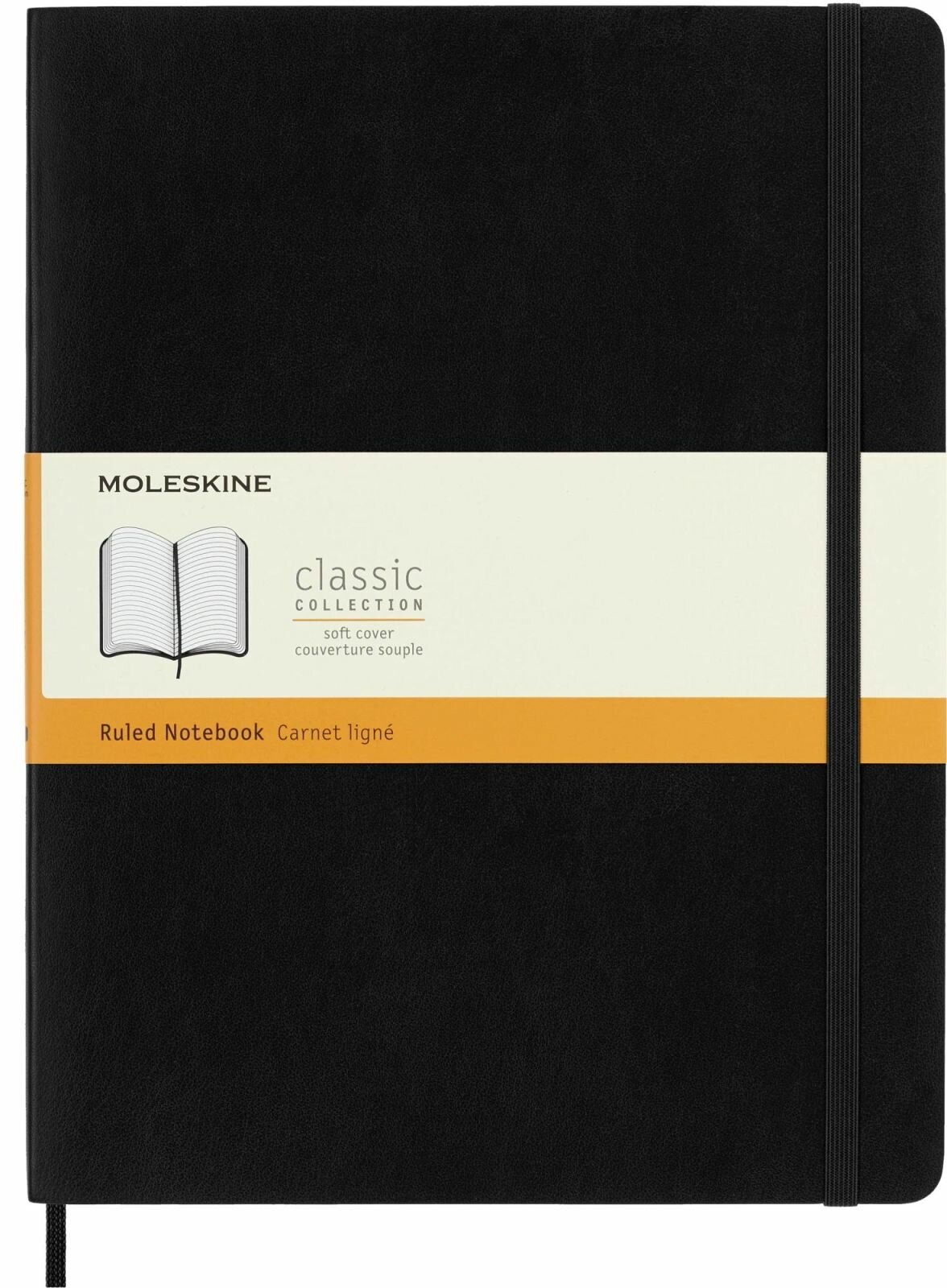 Блокнот Moleskine Classic soft хLarge 190х250 мм, 192 стр, линейка мягкая обложка черный (QP621)