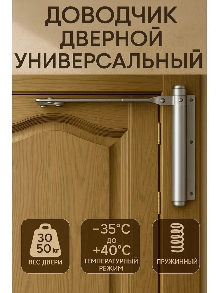 Пружина для двери, Автоматический доводчик двери, плавное и тихое закрывание с регулировкой скорости, для межкомнатных дверей в квартире, офисе или магазине