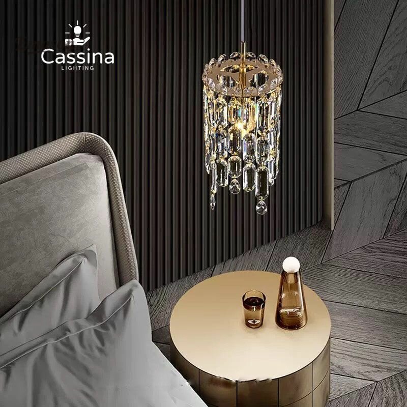 Люстра хрустальная потолочная Cassina B062-8, золотой светильник, регулируемый диаметр 155 мм, для лампы E14